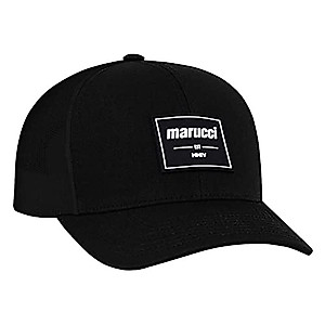 Marucci Sports - Est Rubber Patch Trucker Snapback Black, Black, Adult, Hats, Men's Apparel (MAHTTRPEST-BK-A)