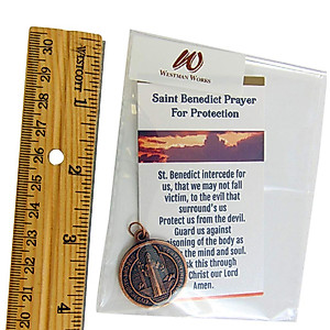 St Benedict Protection from Evil Saint Gift Set with Medal and Holy Prayer Card