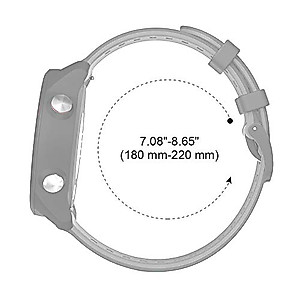 NotoCity for Vivoactive 3, Galaxy Watch 4 Galaxy Watch 5/Pro, 20mm Silicone Replacement Band for Forerunner 245/645, Galaxy Watch 4 Classic Watch 3 41mm/ Active 2(black-gray)