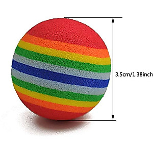 Bepets 12PCS Foam Balls for Cats, Colorful Rainbow Ball Cat Toy Sponge Ball Cat Toy Ball Soft Pet Ball Toy for Cat Puppy Kitty