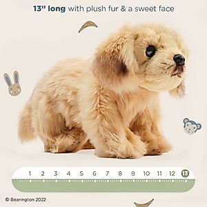 Bearington Goldie The Golden Retriever Stuffed Animal, 13 Inch Stuffed Puppy