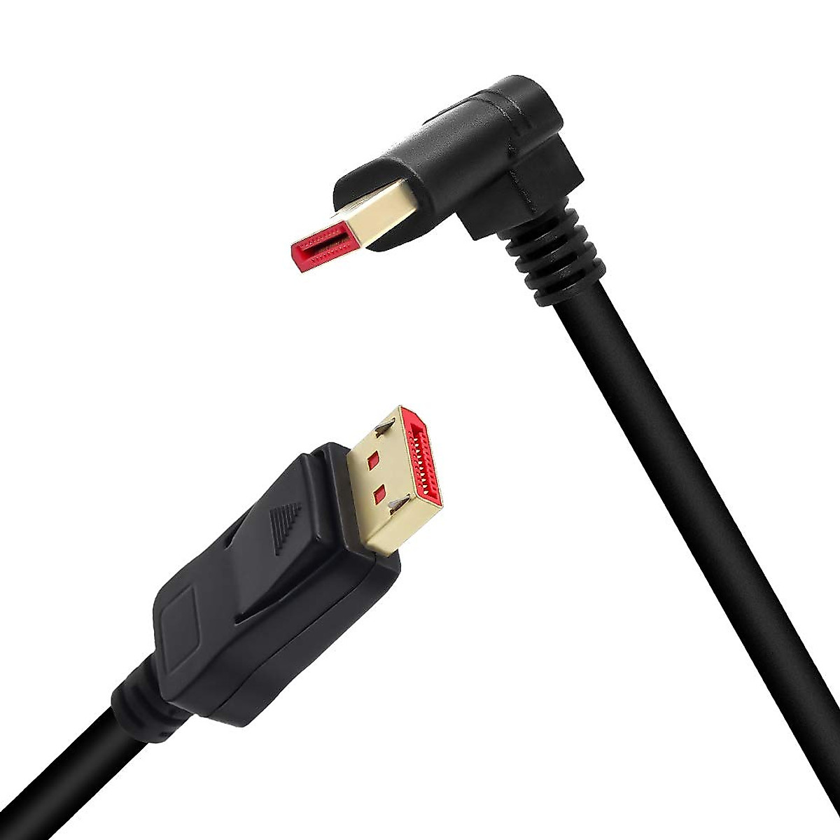 ALYYDBG Right Angle Displayport 1.4 Cable, Male to Male Corner DP 1.4 Cable Support 8K/60Hz, 4K@144Hz for DP Interface. 6FT/1.8M