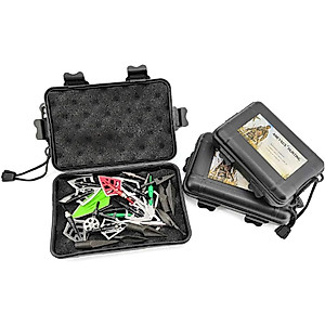 ZSHJGJR 2 Pack Broadhead Case Holds Plastic Protector Archery Arrowheads Portable Case Arrow Tips Storage Box for Archery Accessory (Black, M)