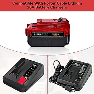 VANON PCC685L 6.5Ah 20V Battery Replace for Porter Cable 20V Battery MAX Lithium-Ion PCC682L PCC685LP PCC680L,2Pack