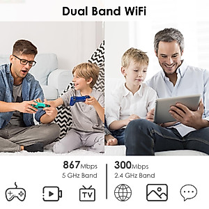 AC1200 WiFi Router Dual Band Wireless Internet Router,High Speed Wireless Router with 4x5dBi High-Gain Antennas for Online Game & HD Video,Provide More Reliable WiFi Connections and WiFi Speeds