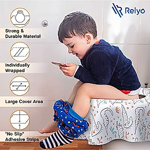 Toilet Seat Covers Disposable - 20 Pack - Waterproof, Ideal for Kids and Adults – Extra Large, Individually Wrapped for Travel, Toddlers Potty Training in Public Restrooms (Dinosaurs, 20)