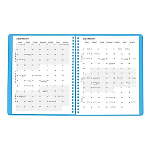 Brownline 2023 Essential Monthly Planner, 14 Months, December 2022 to January 2024, Twin-Wire Binding, 8.875" x 7.125", Mountain Blue (CB1200G.04-23)