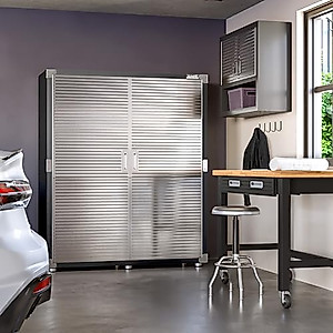 Seville Classics UltraHD Solid Steel Lockable Metal Storage Cabinet Locker Organizer w/Adjustable Shelves for Garage, Warehouse, Office, Classroom, 60" W x 24" D x 72" H, Graphite