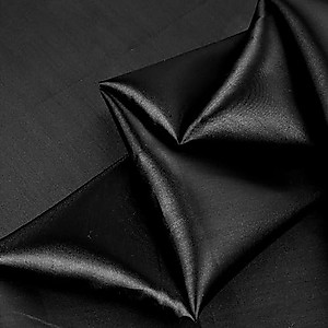 Satin Fabric by The Yard, 60 Inch Wide Black Satin Fabric Shiny & Silky Lining Fabric Satin Cloth Fabric for Wedding Dress, Clothing Making, DIY Crafts, Table Cover, Sewing(Black)