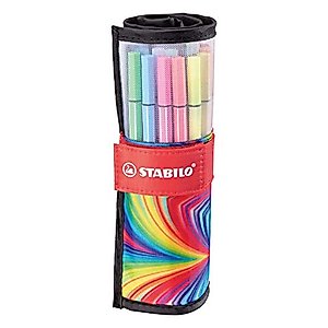STABILO Premium Fibre-Tip Pen Pen 68 - ARTY - Rollerset of 25 - Assorted Colours