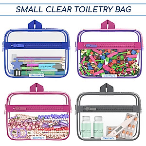TSA Approved Toiletry Bag 3-1-1 Clear Travel Cosmetic Bag with Handle - Quart Size Bag with Zipper - Carry-on Luggage Clear Toiletry Bag for Liquids - Airport Airline TSA Compliant Bag for Man Women