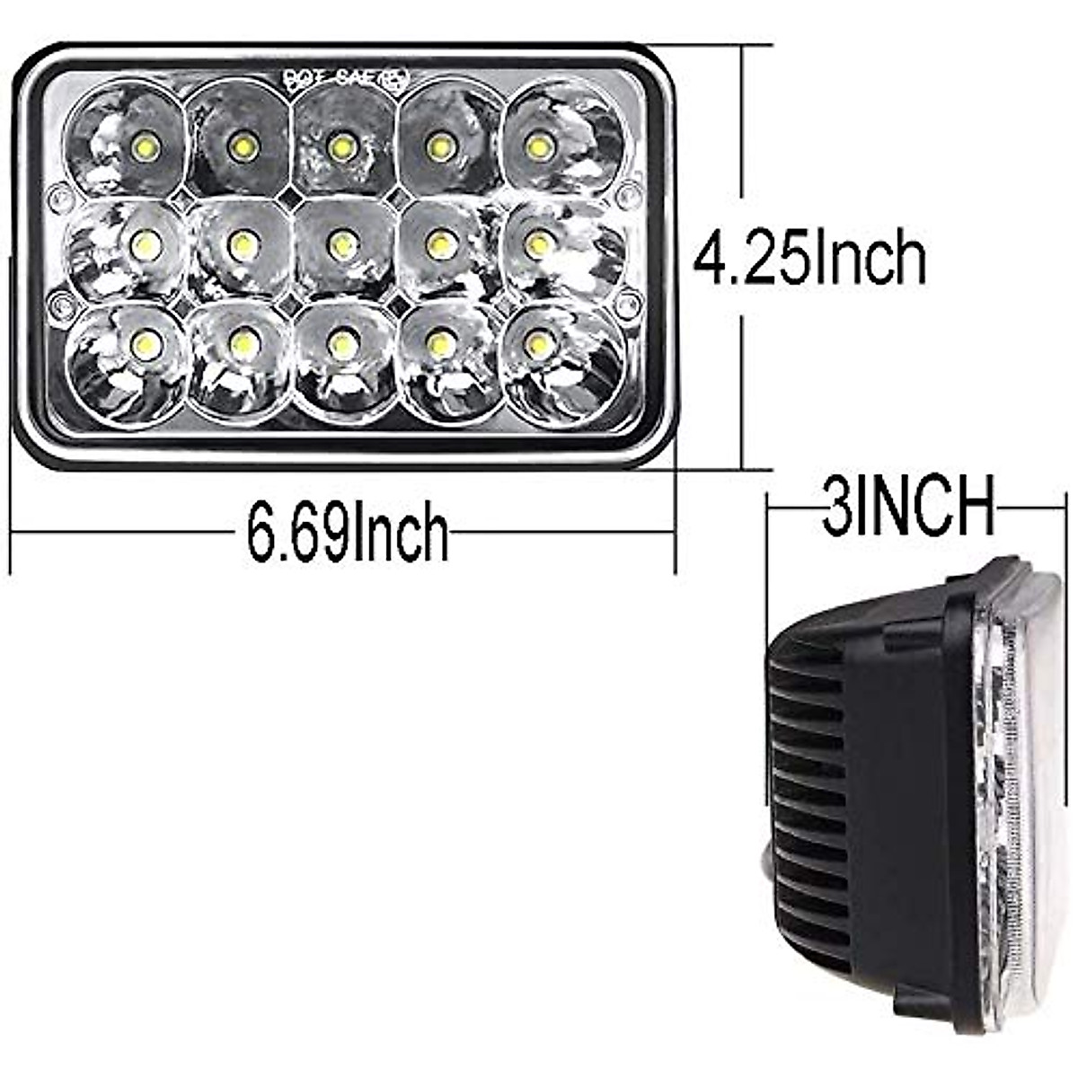 AMUNIESUN 4PCS 4X6 LED Headlights For Chevy Suburban C10 C20 K10 K30 K5 Blazer (1981-1987) Pick Up Trucks, Sealed High Low Beam DOT APPROVED H4651 H4642 H4652 H4656 H4666 H4668 H6545 Conversion Kit