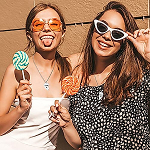 MJartoria Best Friend Necklaces BFF Necklace for 2 Friendship Valentines Day Gifts Split Heart Necklace Weirdo 1 Weirdo 2 Best Friends Forever Pendant Set