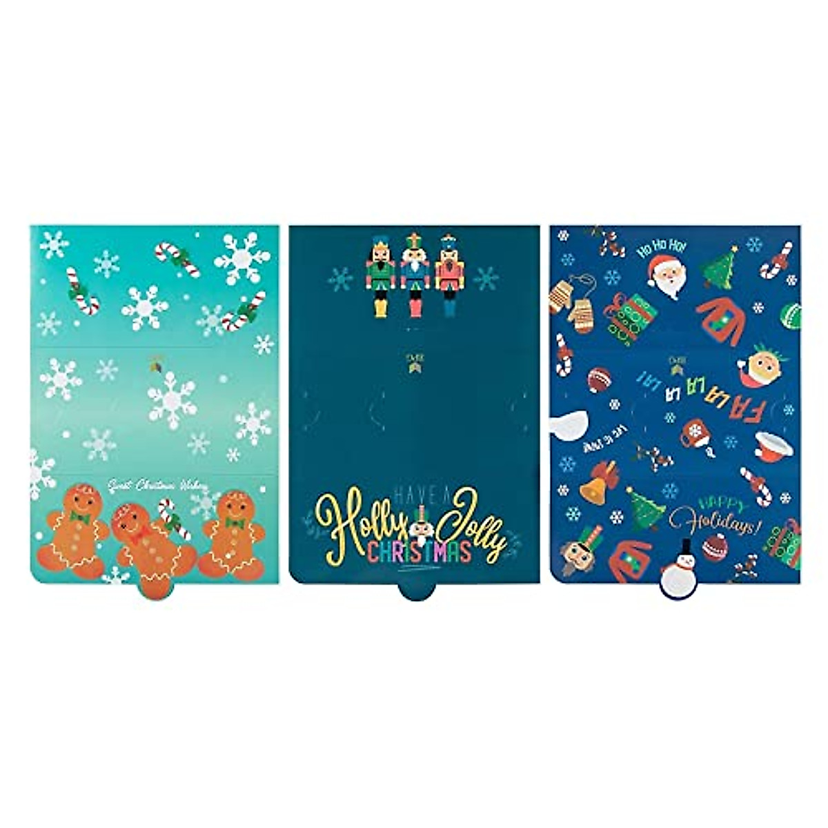 Sustainable Greetings 36 Pack Money Christmas Money Holder Cards with Envelopes, 6 Holiday Designs (7.25 x 3.5 In)