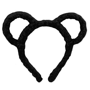 Women Winter Thick Plush Headband Round Mouse Bear Ears Makeup Hair Hoop Bandana Barrettes Black Girls