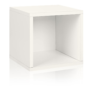 Way Basics Eco Stackable Storage Cube, Cubby Organizer (Tool-Free Assembly and Uniquely Crafted from Sustainable Non Toxic zBoard paperboard), White