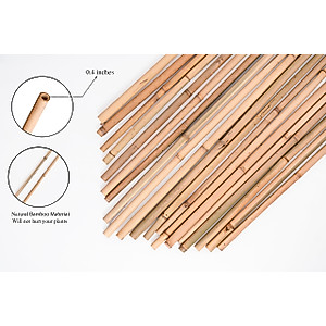 LJAAJSUV 20 Pcs - 18 inches Plant Stakes Natural Garden Bamboo Sticks for Indoor and Outdoor Plants, Plant Support Stakes for Tomatoes, Beans, Potted Plants.