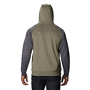 Columbia Men's Hart Mountain II Hoodie, Stone Green Heather/Shark Heather, Large