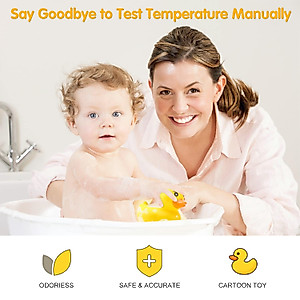 Duck Bath Thermometer, Baby Safety Water Thermometer for Bathtub, Digital Room Thermometer with LED Display Temperature Warning, Ducky Floating Toy for Infants Newborn Babies