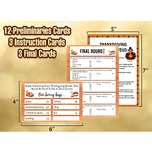 Thanksgiving Day Party Game,Shower Game,Fall Winter Friendly Feud Game,Thanksgiving Day Friendly Feud Game,Family Feud Questions,Feud Game for Adults,Party Games Cards,Thanksgiving Day Decoration(3)