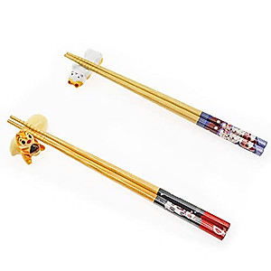 NaiHey Cute Cat Ceramics Chopsticks Rests Japanese Style chopstick holder Dinner Spoon Knife Fork Chopsticks Stand Rest Rack Kawaii Squirrels (Set of 4)