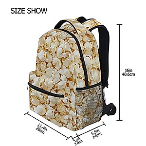 Glaphy Popcorn Pattern Backpack School Bookbag Lightweight Laptop Backpack for Men Women Kids
