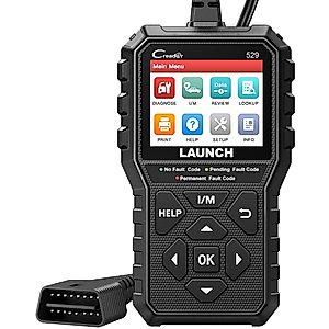 LAUNCH CR529 OBD2 Scanner Diagnostic Tool, Full OBDⅡ Scanner for Car, Free Lifetime Upd. Check-Egine-Light Code Reader, 5 Yrs. Backup, Clear Codes, One Click I/M, for DIYers with Cars After 1996