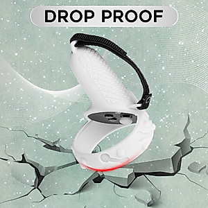 (1 Pair) Orzero Silicone Controller Cover Compatible for Quest 2, Anti-Throw Soft Protective VR Gaming Headset Handle - White