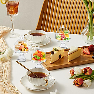 JC HUMMINGBIRD 12 Pieces 4“ H x 2.75“ W Cake Plate Stand with Dome Cover, Clear,