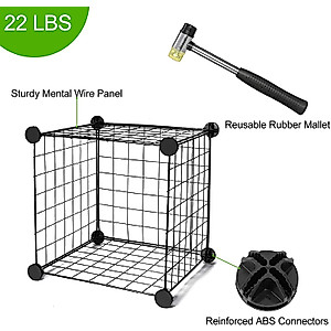 Safeplus DIY Wire Cube Storage, Storage Shelves 6 Cube Bookshelf Bookcase Closet Organizer and Storage, Stackable Grid Organizer, Black