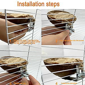 Tfwadmx Bird Nests Natural Coconut Shell Parrot Breeding Hatching Nesting Box Cage Hatch House Hut Cave for Small or Medium Finch Parakeet Accessories Toys –(2 Pcs)