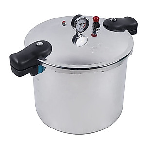 23 Quart Pressure Canner and Cooker with Pressure Gauge 10PSI Explosion Proof Safety Valve Extra-Large Size for Big Canning Jobs, Gas Stoves