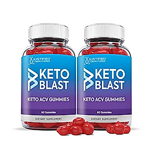 Justified Laboratories (2 Pack) Keto Blast Gummies 1000MG ACV with Pomegranate Juice Beet Root B12 120 Gummys