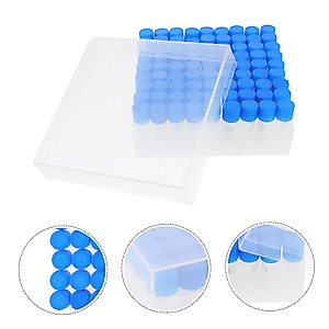 TEHAUX 1. 8ml Small Freezing Tubes Plastic Vials Sample Tubes with Screw Lid Box