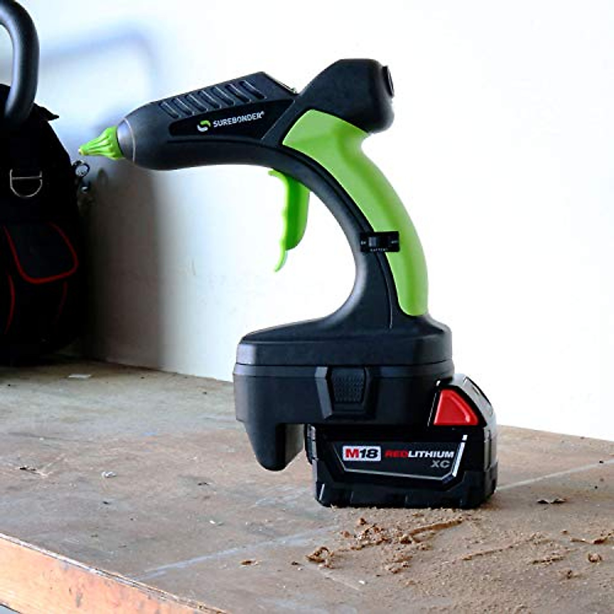 Surebonder PRO2-60MIL 60 Watt 18 Volt Cordless Professional Heavy Duty Full-Size Battery Powered Hot Glue Gun - Milwaukee Version