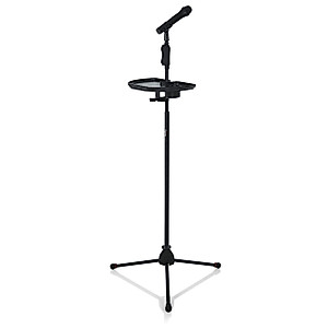 Gator FrameworksCases Clamp-On Microphone Stand Accessory Drink Holder and Guitar Pick Tab 14" x 9", Extra Large Tray (GFW-MICACCTRAYXL)