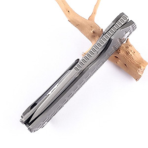 JEABROTHER Knife Outdoor Camping M390 TC4 Titanium Flap Pocket Folding Knife