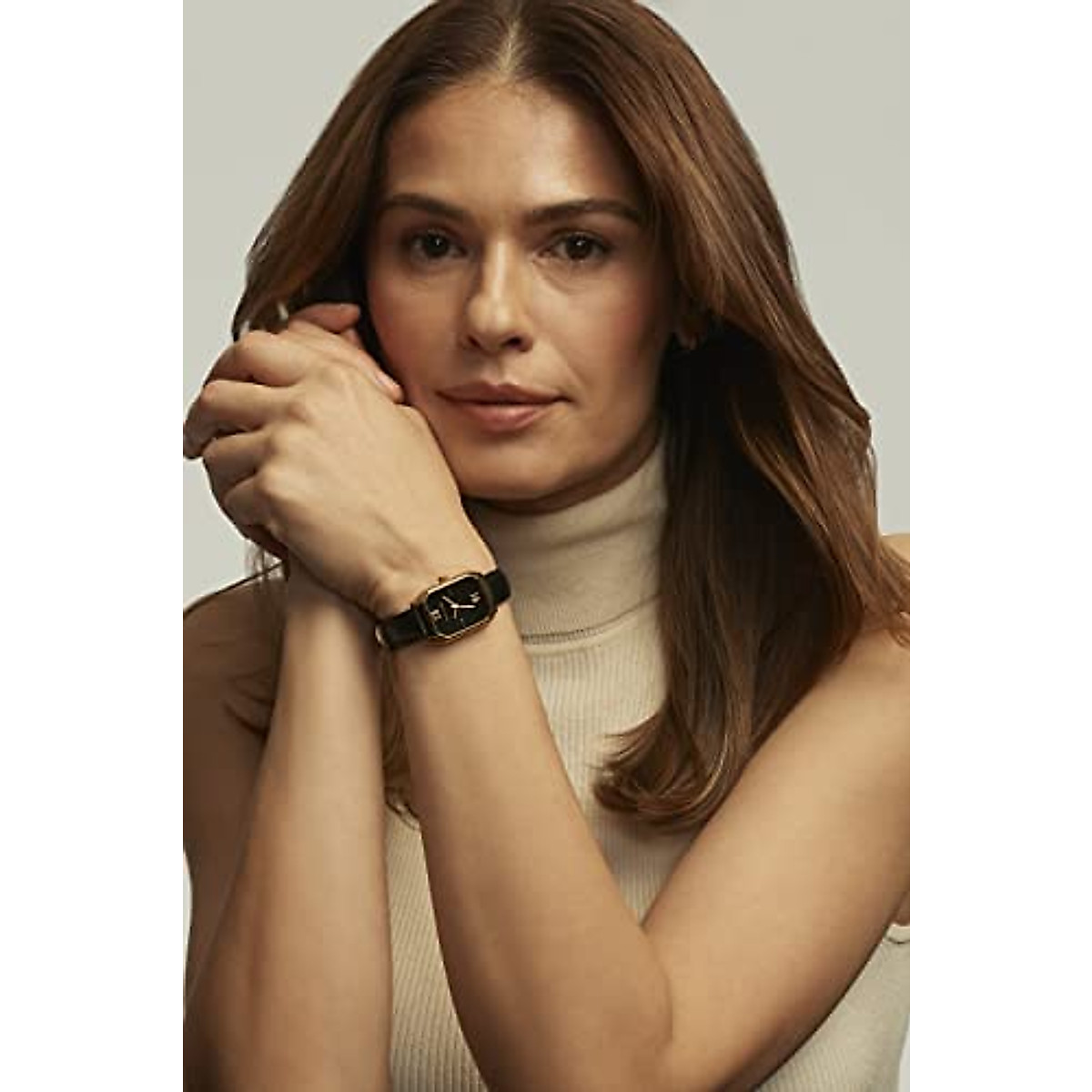 Anne Klein Women Japanese Quartz Dress Watch with Leather Strap, Black, 13 (Model: AK/3874BKBK)