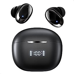 ZUFUPU Wireless Earbuds Bluetooth 5.3 Headphones 48H Playback LED Power Display Earphones with Wireless Charging Case IPX7 Waterproof in-Ear Earbuds with Mic for TV Smart Phone Computer Laptop Sports