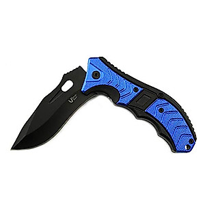 Vulcan Gear Assisted Open Metal Folding Knife (Blue) …