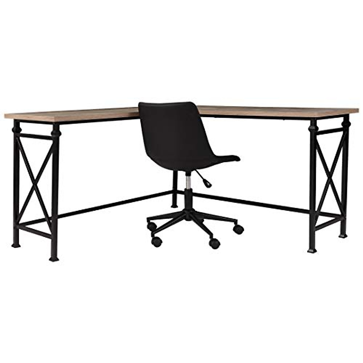Signature Design by Ashley Jaeparli Modern Farmhouse Home Office L Shaped Desk, Brown