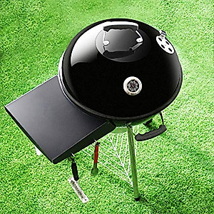 Grisun Grill Table Shelf - for Weber Kettle Grills 22 Inches, Side Table Shelf for Weber Master Touch, Original Kettle Charcoal Grill, Black Powder Coated Steel BBQ Table, Kettle Grill Accessories