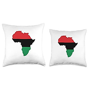Black History & Juneteenth Africa Map Black History Month Juneteenth African American Throw Pillow, 18x18, Multicolor