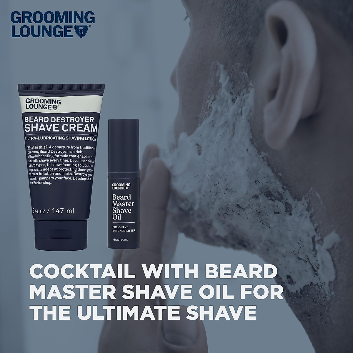 Grooming Lounge Beard Master Shave Oil - Eliminates Razor Drag and Burn - No Clogged Pores or Residue - Can be Used Solo or With a Cream - Translucent Solution - No Parabens - Cruelty Free - .5 oz