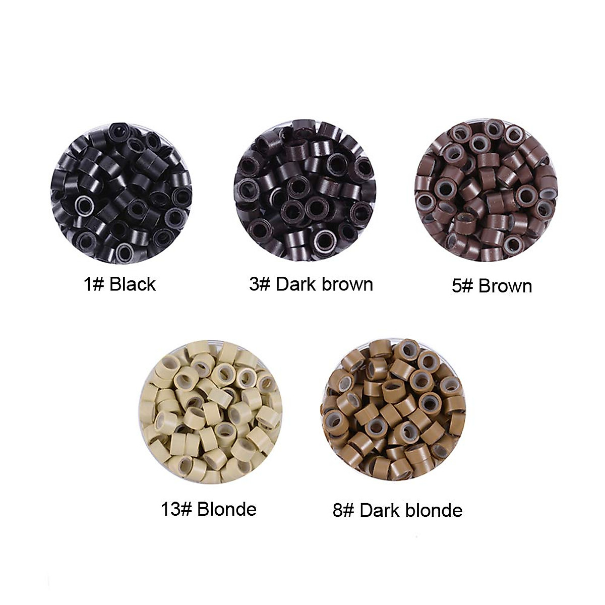 1000pcs Micro Silicone Rings Beads Hair Extensions Kit I-tip Hair Pliers Micro Pulling Hook Needle Loop Threader and 1000pcs Micro Silicone Links