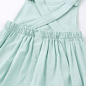 1st Birthday Outfit Boy, Smash Cake Outfit Boy Infant Baby Boho One-Piece Sleeveless Cotton Backless Overalls Romper Summer Jumpsuit Clothes for Cake Smash Photo Shoot Light Blue 12-18 Months