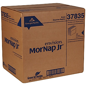 GEORGIA-PACIFIC Dixie Full-Fold 1-Ply Napkin Refill (Previously Branded MorNap Jr.) by GP PRO (Georgia-Pacific), Brown, 37835, 600 Napkins Per Pack, 12 Packs Per Case