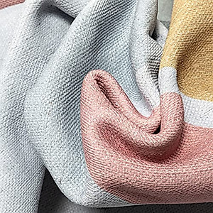 Well Woven Kids Modern Rugs Curved Rainbow 5' x 7' Multi Color Printed Machine Washable Area Rug