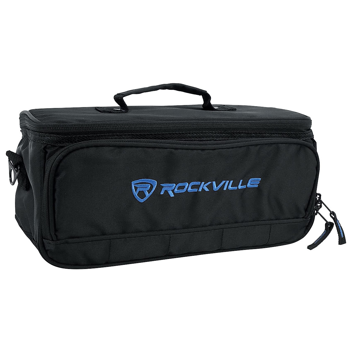 Rockville MB147 DJ Gear Mixer Gig Bag Case 14" x 7" x 6.5" + 13" Laptop Pocket,Black