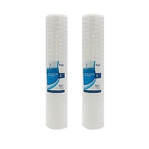 Pack of 2-1 Micron 20" Full Flow String Wound Sediment Water Filter Cartridge | Whole House Sediment Filtration | Compatible with PC40-20, WP1BB20P, 355222-45, WPP-45200-01, WPP-45200-01, 84650